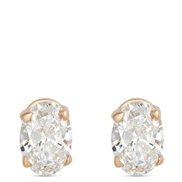 Benbridge Oval Diamond Stud Earrings - G-h