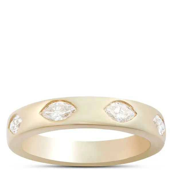 Benbridge Flush Set Marquise Diamond Ring In 14k Yellow Gold - Yg
