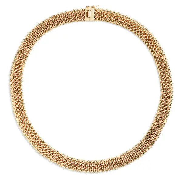 TOSCANO 14k Yellow Gold Mesh Link 17" Necklace - Yg