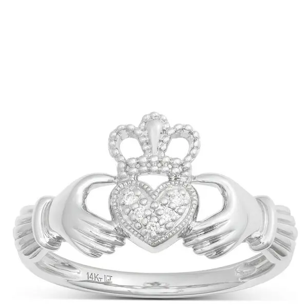 Benbridge 14k Claddagh Diamond Ring - Wg