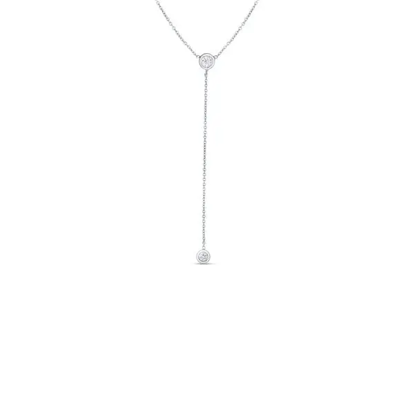 Roberto Coin 18k White Gold Diamonds The Inch Dangle Bezel Necklace - Wg