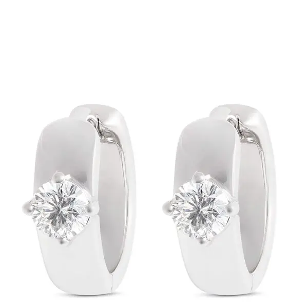 SIGNATURE Ben Bridge Solitaire Diamond Hoop Earrings - Plt