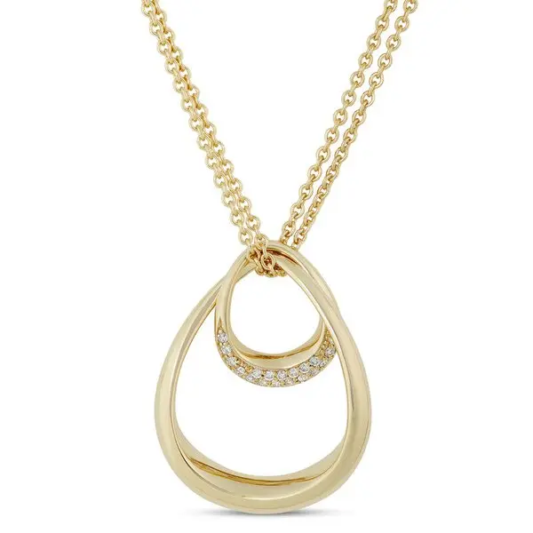 Benbridge 14k Yellow Gold Double Loop Diamond Pendant - Yg