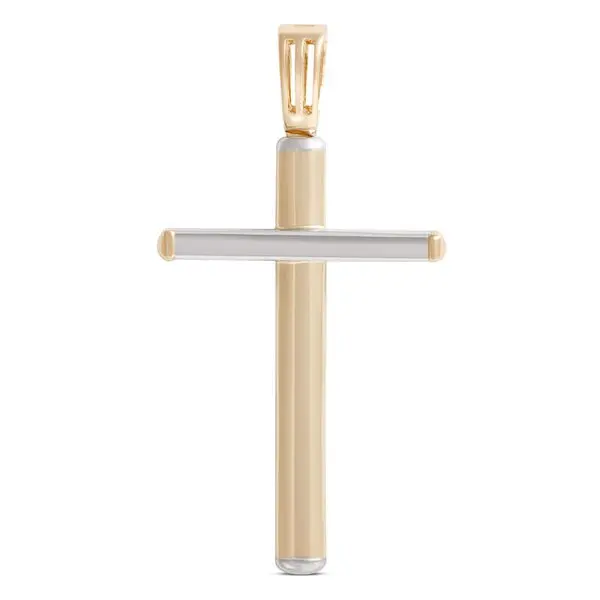 TOSCANO 14k Gold Two-tone Cross Pendant - Tt