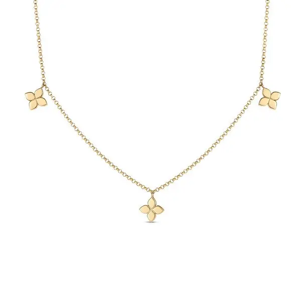 Roberto Coin Love In Inch Diamond Flower Necklace - Yg