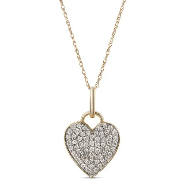 Benbridge Cluster Diamond Heart Pendant, 14k Yellow Gold - H-j