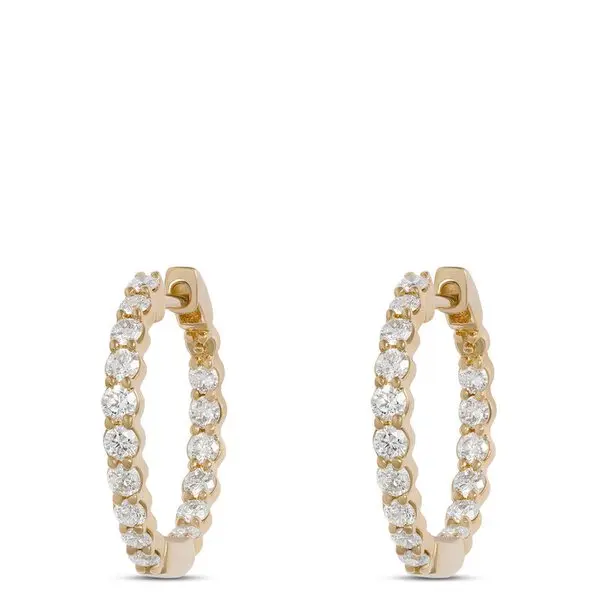 Benbridge 14k Yellow Gold Diamond Hoop Earrings - H-i