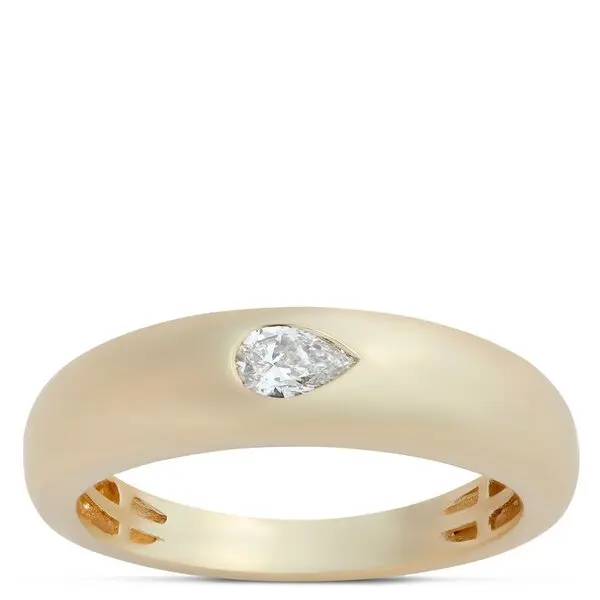 Benbridge Flush Set Pear Diamond Ring - Near Colorless