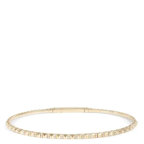 Benbridge Flexy Pyramid Bangle, 14k And Diamond - Yellow Gold