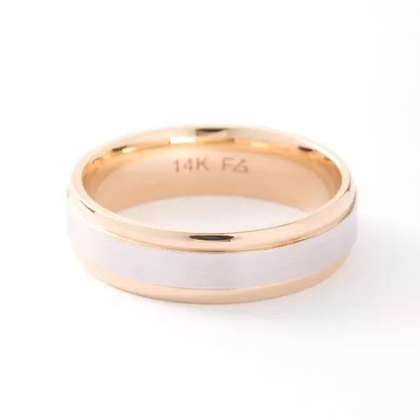 TRITON Two-tone 14k Gold Wedding Band - Tt