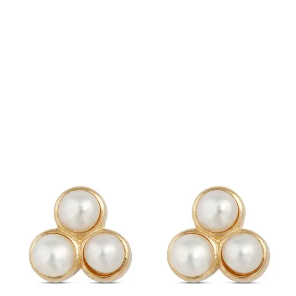 Benbridge Three-pearl Stud Earrings - Yg