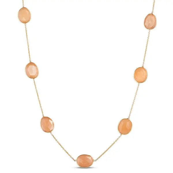 Benbridge 18-inch Moonstone Station Necklace - Orange