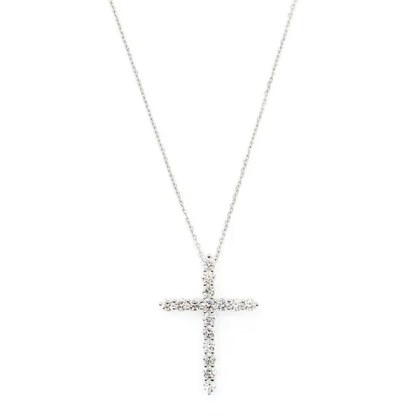 Benbridge Diamond Cross Pendant In 14k White Gold - Wg