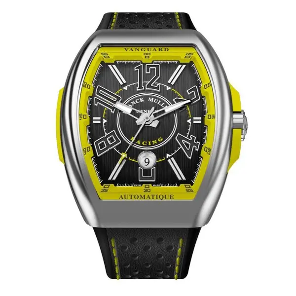 Franck Muller Vanguard Racing Black Dial Watch - Stainless Steel