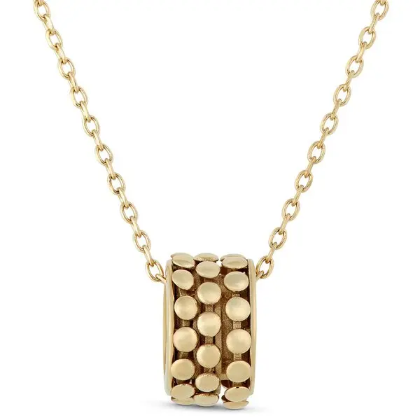 TOSCANO 14k Yellow Gold Beaded Slider Necklace - Yg