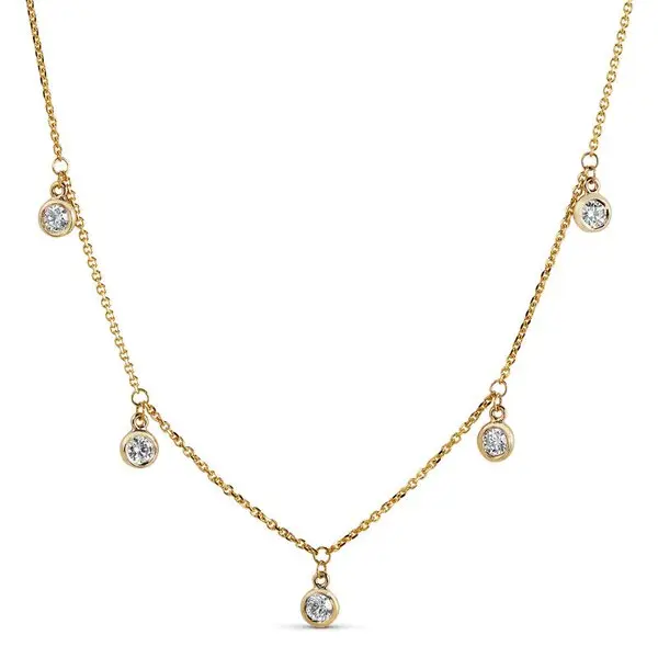 Benbridge 5 Bezel Diamond Dangle Necklace - Yg