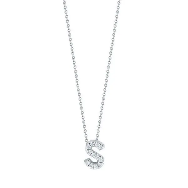 Roberto Coin 18k White Gold Diamond “s” Necklace - Wg