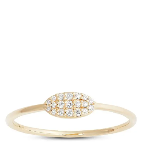 Benbridge Oval Pave Diamond Ring 14k Yellow Gold - Yg