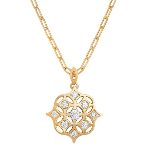 SIGNATURE Diamond Pendant Necklace In 18k Yellow Gold - Yg