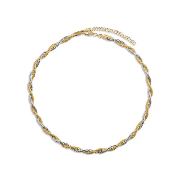TOSCANO 14k White And Yellow Gold Omega Necklace - Tt