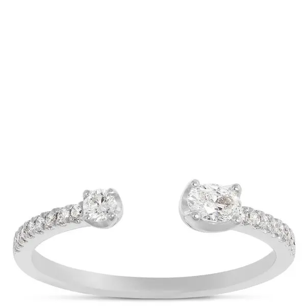Benbridge Open Center Oval And Round Diamond Ring - Near Colorless