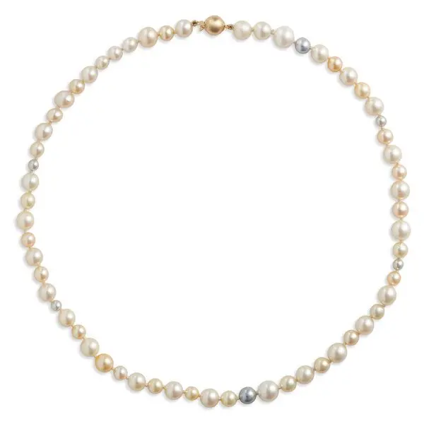 Benbridge 18-inch Akoya Multicolored Pearl Strand Necklace - White