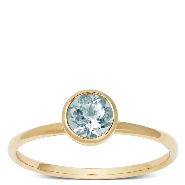 Benbridge Round Aquamarine Bezel Set Ring - Blue
