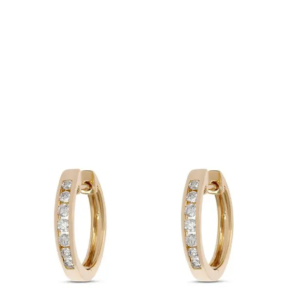 Benbridge 15mm Diamond Hoop Earrings - H-j