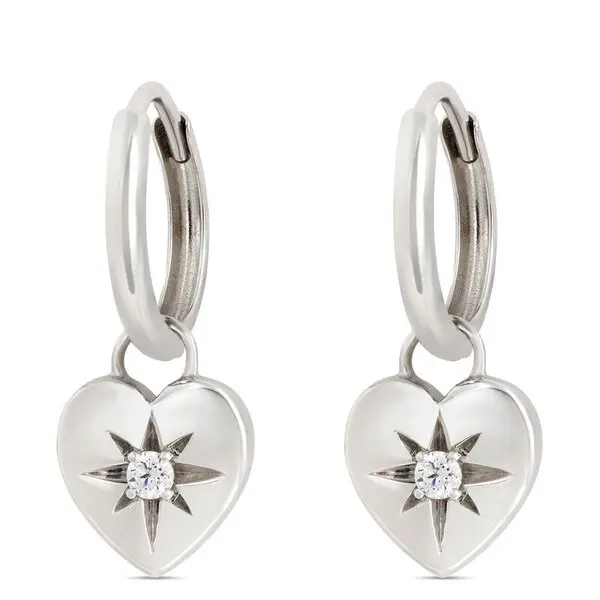 IKUMA Heart Drop Diamond Earrings - Ss