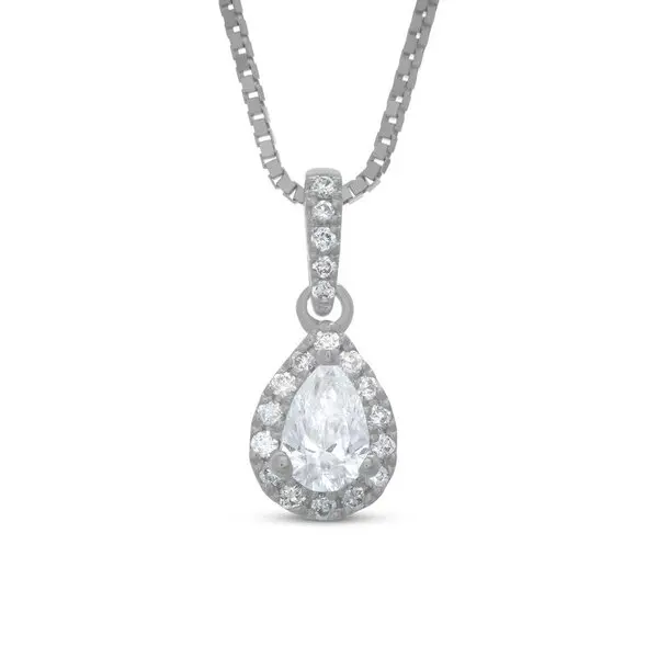 Benbridge Pear Shaped Diamond Cluster Pendant In 14k White Gold - Wg