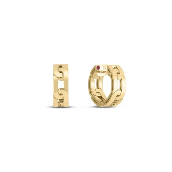 Roberto Coin Navarra Small Hoop Earrings - Yg