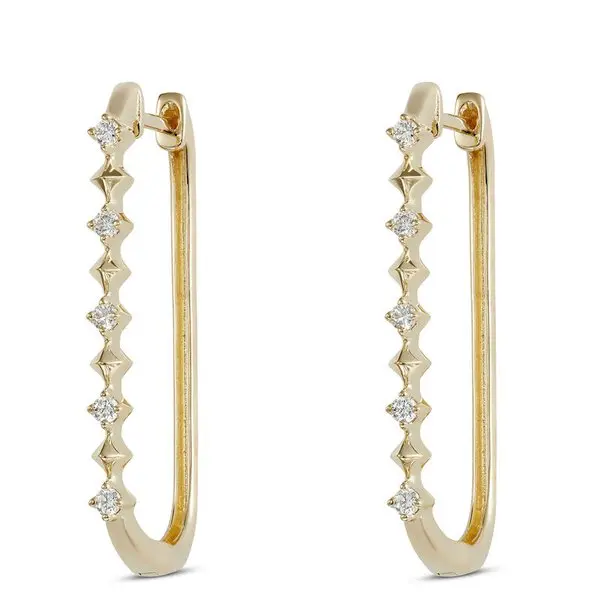 Benbridge Oval Hoop Diamond Earrings In 14k Yellow Gold - H-j