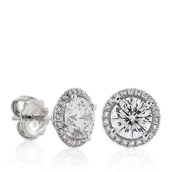 SIGNATURE Diamond Halo Stud Earrings - Wg