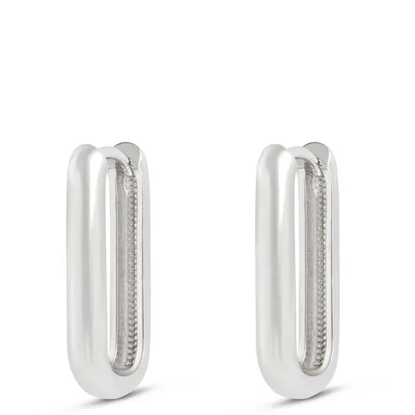Benbridge 20mm Polished Oblong Hoop Earrings - Wg