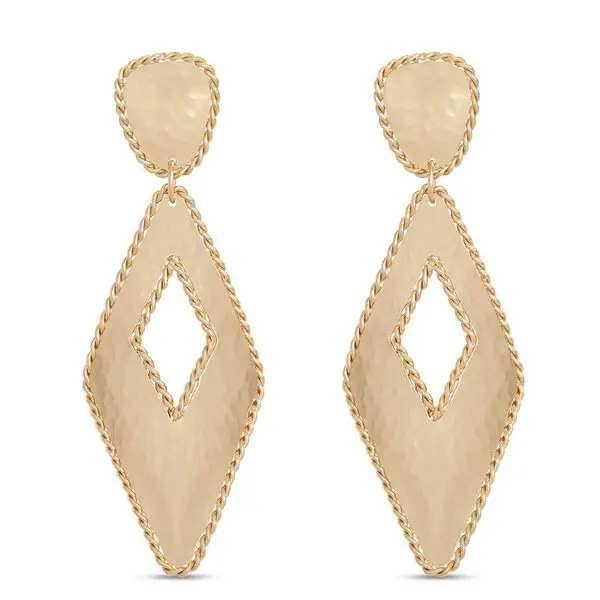 TOSCANO Triangle Drop Earrings 14k Yellow Gold - Yg