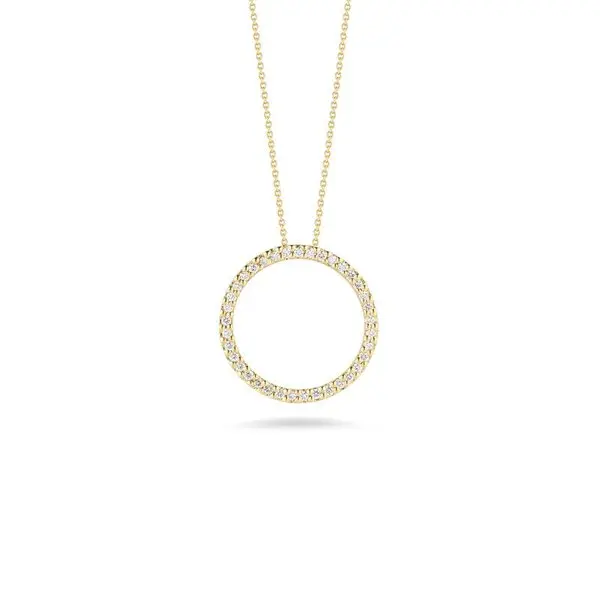 Roberto Coin Tiny Treasures Diamond Circle Pendant - Yg