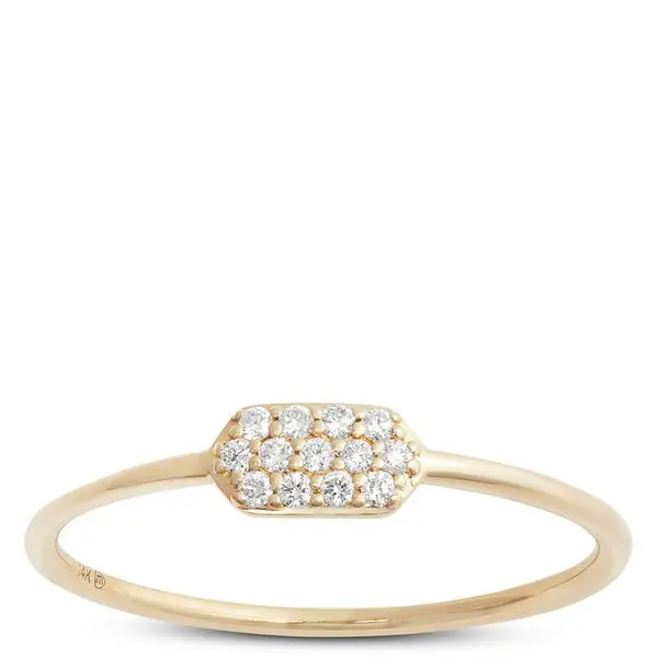 Benbridge Rectangle Pave Diamond Ring - Yg