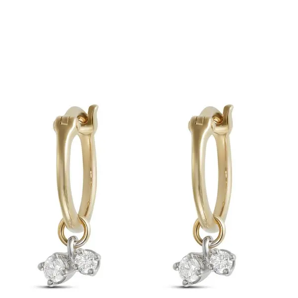 Benbridge 14k Yellow Gold Diamond Dangle Hoop Earrings - Tt
