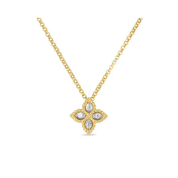 Roberto Coin Princess Flower Diamond Necklace - Yellow