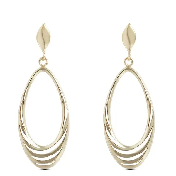 TOSCANO 14k Yellow Gold Oval Drop Earrings - Yg
