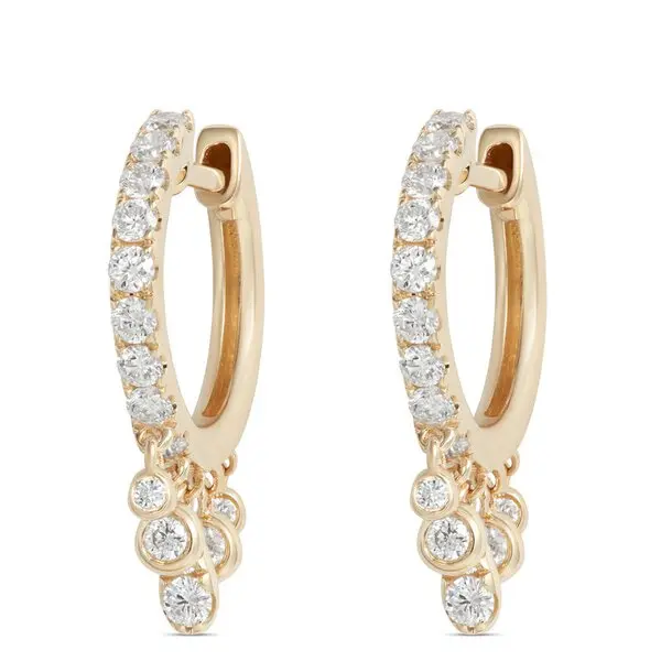 Benbridge Hoop Diamond Dangle Earrings - H-j