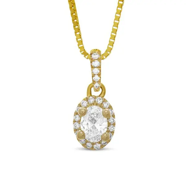 Benbridge Oval Diamond Pendant In 14k Yellow Gold - H-j