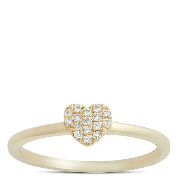 Benbridge Heart-shaped Pave Diamond Ring - H-j