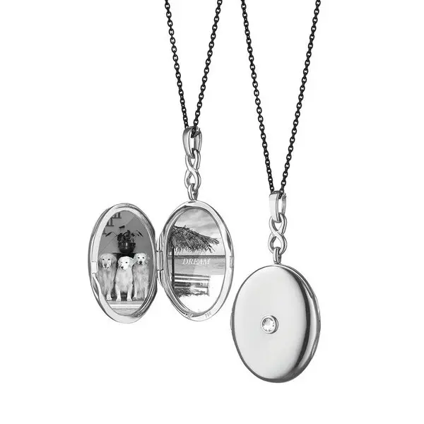 Monica Rich Kosann Infinity Locket Necklace - White
