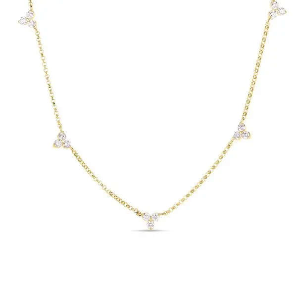 Roberto Coin Diamonds Flower Necklace - Yg
