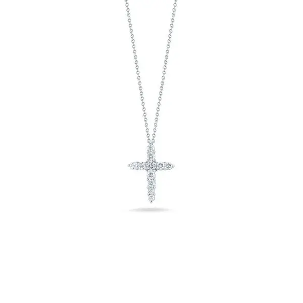 Roberto Coin Tiny Treasures Diamond Cross Pendant Necklace - Wg