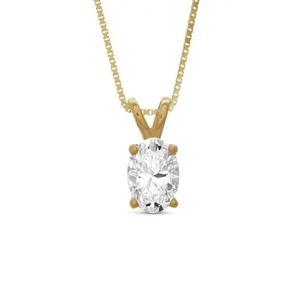 Benbridge Oval Solitaire Diamond Pendant - G-h