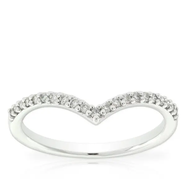 Benbridge Diamond Chevron Midi Ring - Wg