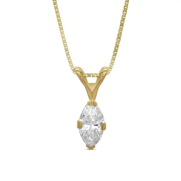 Benbridge Marquise Solitaire Diamond Pendant - G-h