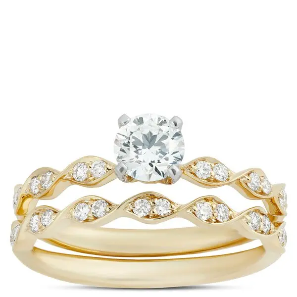 Benbridge Round Diamond Bridal Set In 14k Yellow Gold - Not Applicable